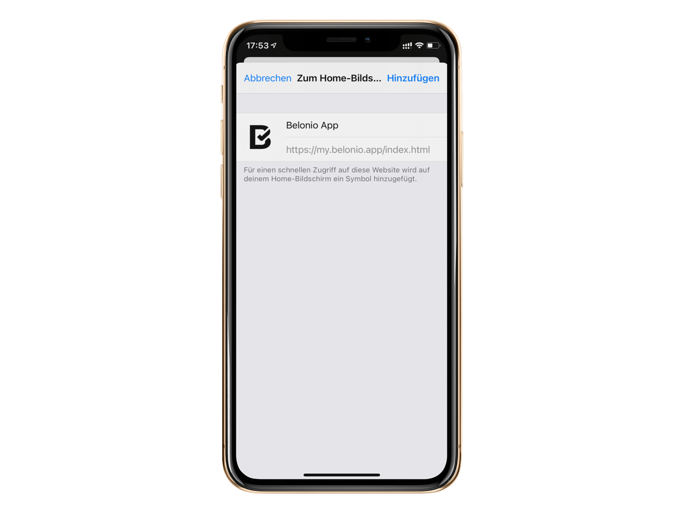 Wie installiere ich die Belonio App unter iOS?